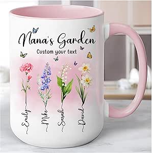 Amazon.com: Personalized Nana Mug with Custom Kid Names and Text, Nana ...