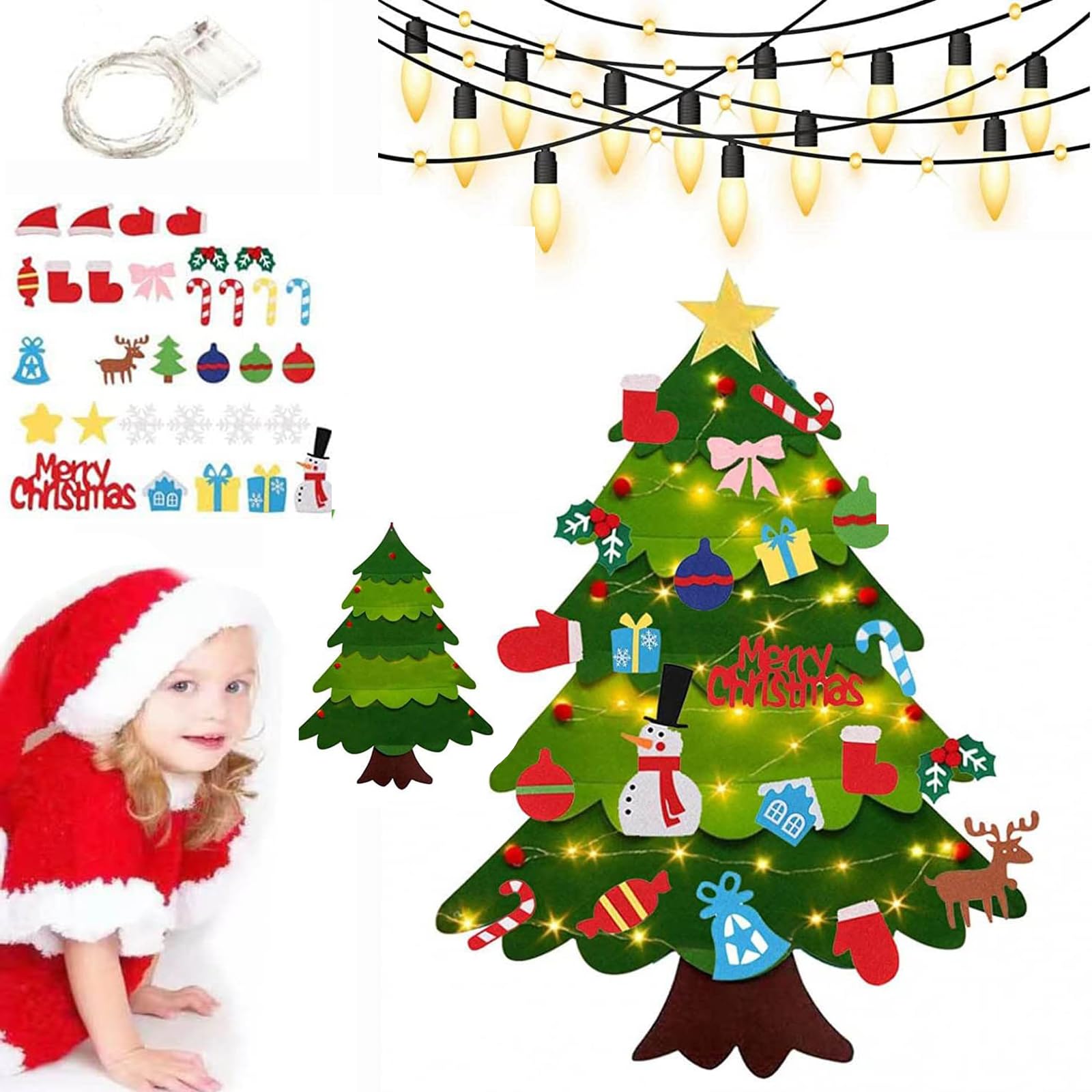 Amazon.com: Montessori Felt Christmas Tree for Toddlers, Montessori ...