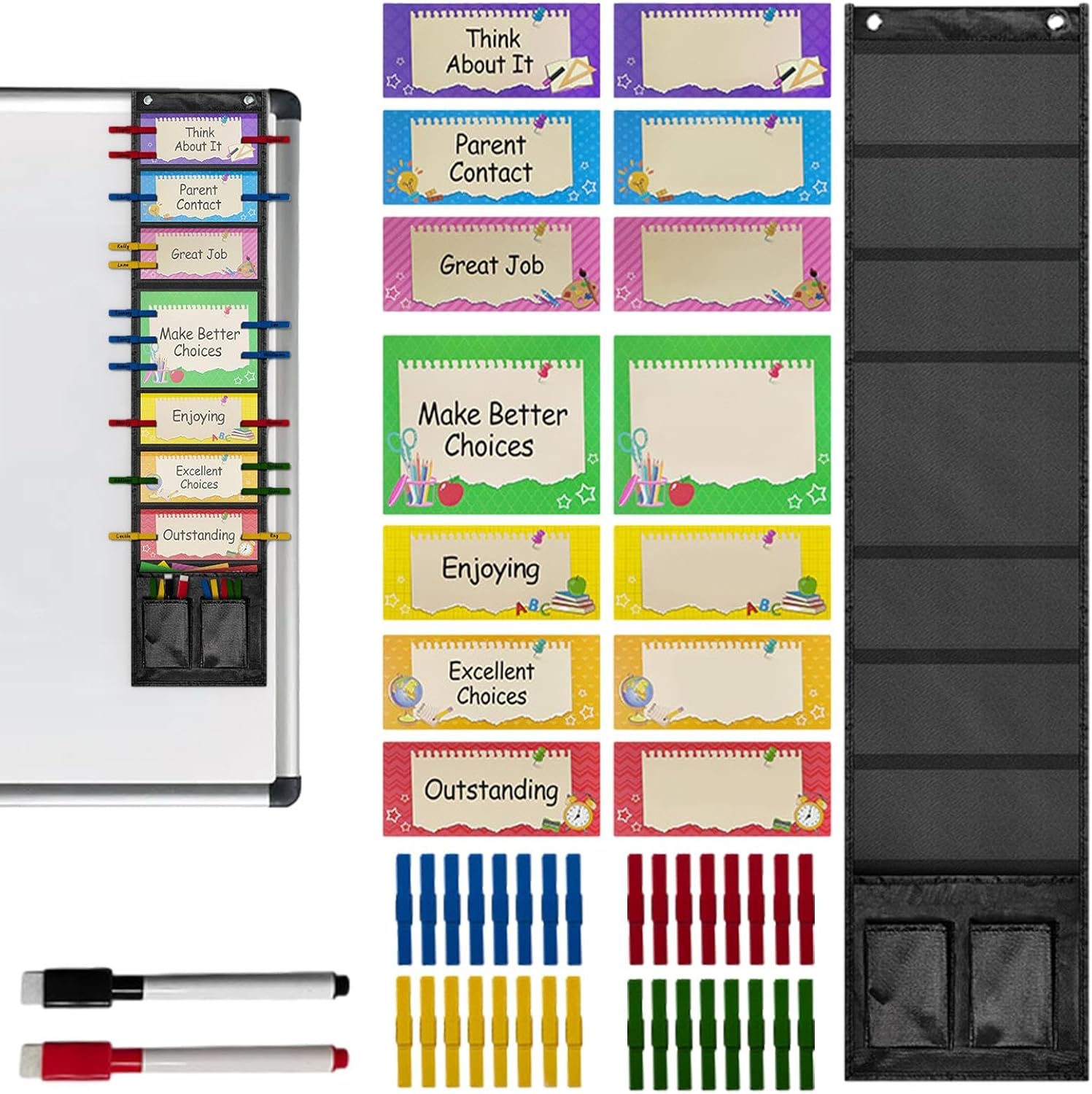 Amazon.com: Generic Classroom Behavior Chart - 49pcs Educational Clip ...