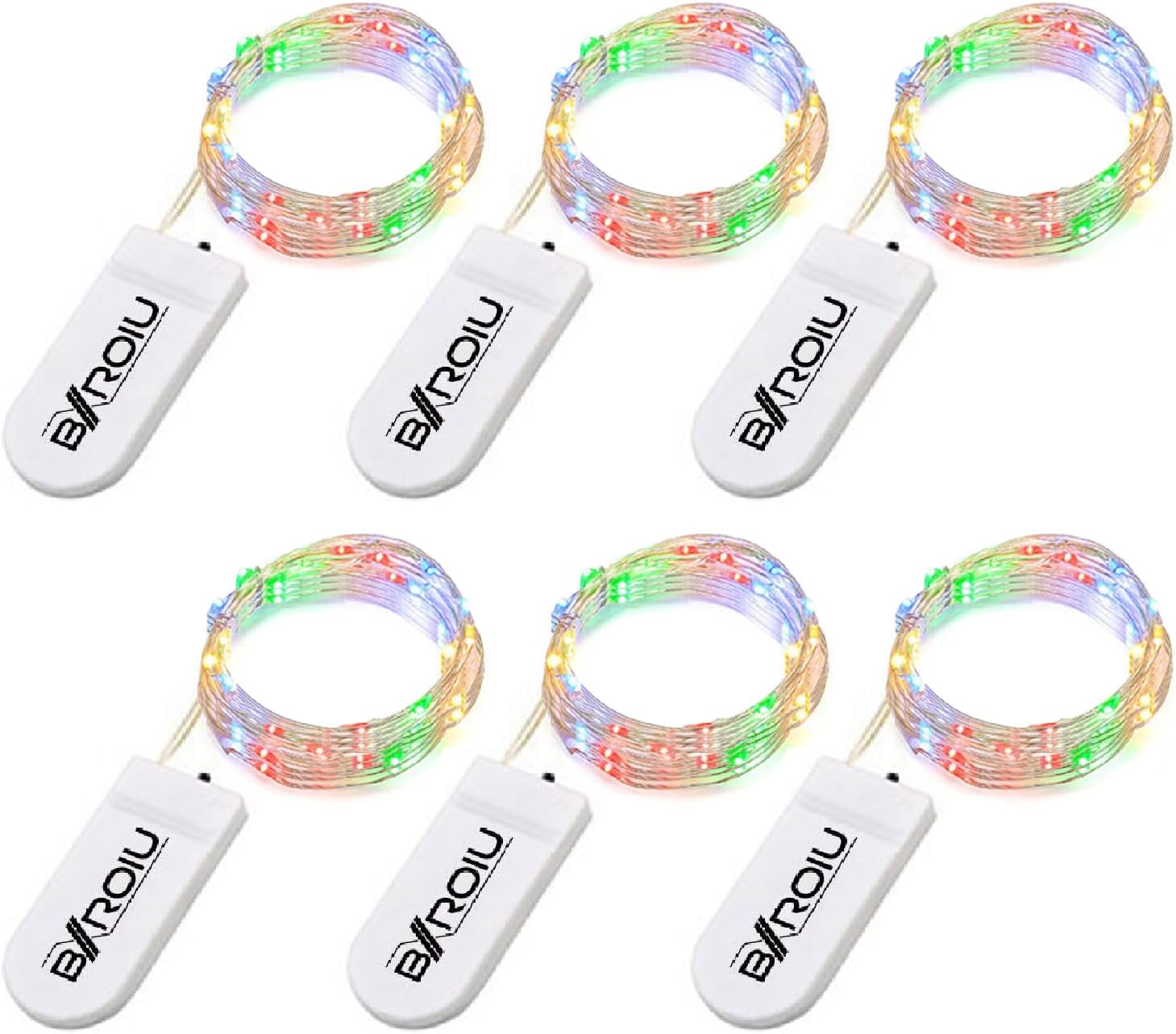 BXROIU Fairy String Lights CR2032 Battery Operated,7ft 20LEDs Micro ...