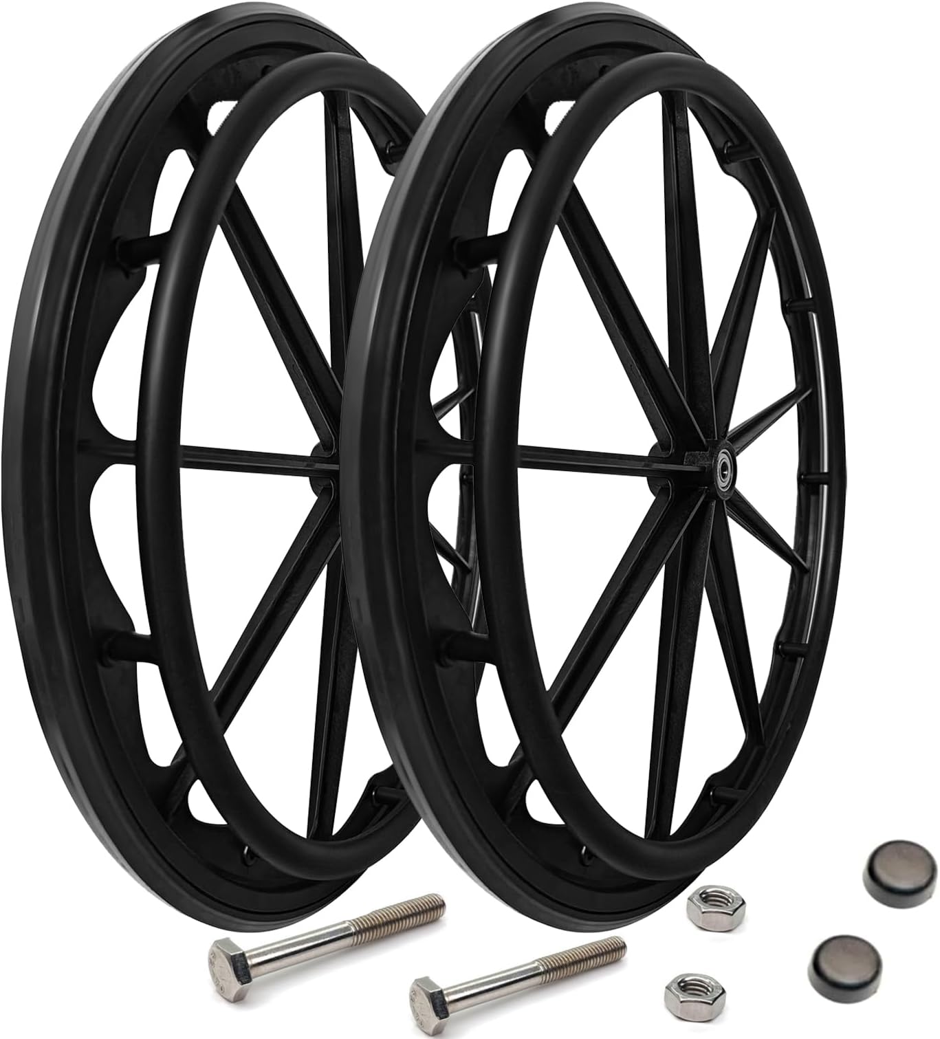Amazon.com: (1PR,Black) Wheelchair rear wheel replacement 24x1"wheel ...