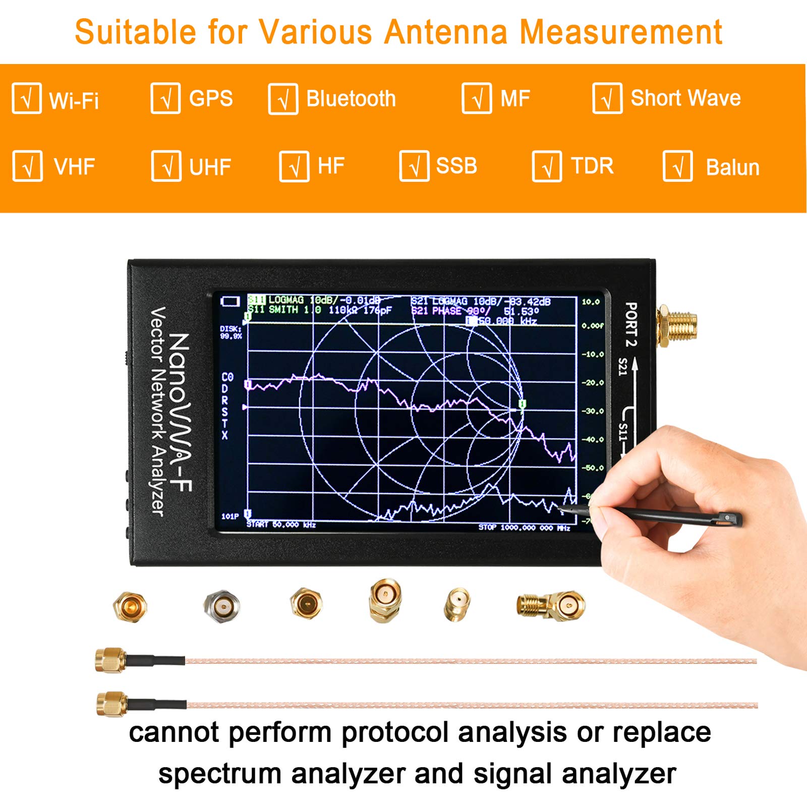 Snapklik.com : NanoVNA-F Vector Network Analyzer HF VHF UHF UV VNA ...