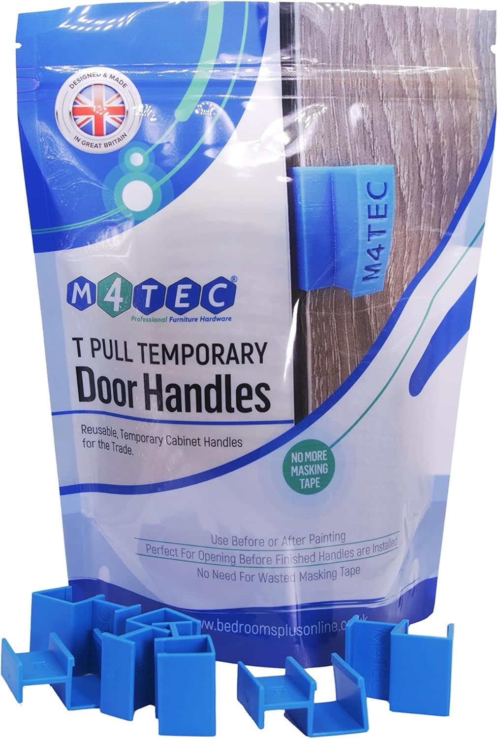 M4TEC Temporary T-Pull Kitchen Cupboard Handles - 18mm, Pack of 16 ...