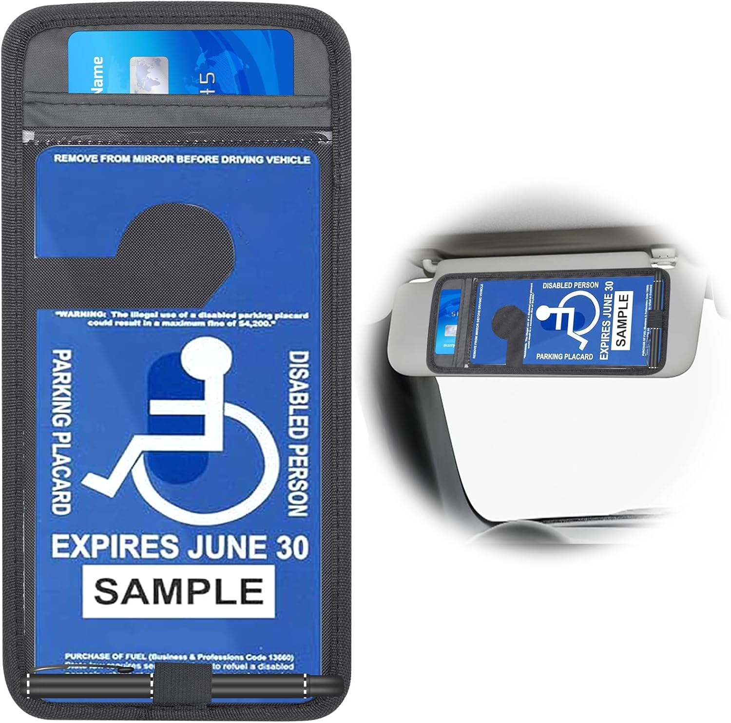 Amazon.com: COMNICO Handicap Placard Holder for Auto, Transparent ...