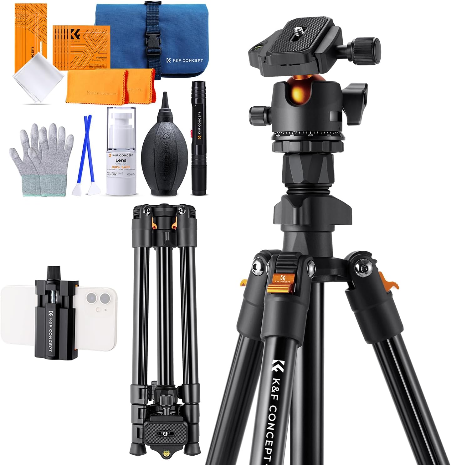 Amazon.com : K&F Concept 64 inch/163cm Camera Tripod with Camera ...