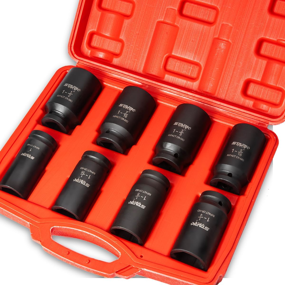 Stark USA 9 Pieces 3/4" Drive Deep Impact Jumbo Assortment Socket Set ...