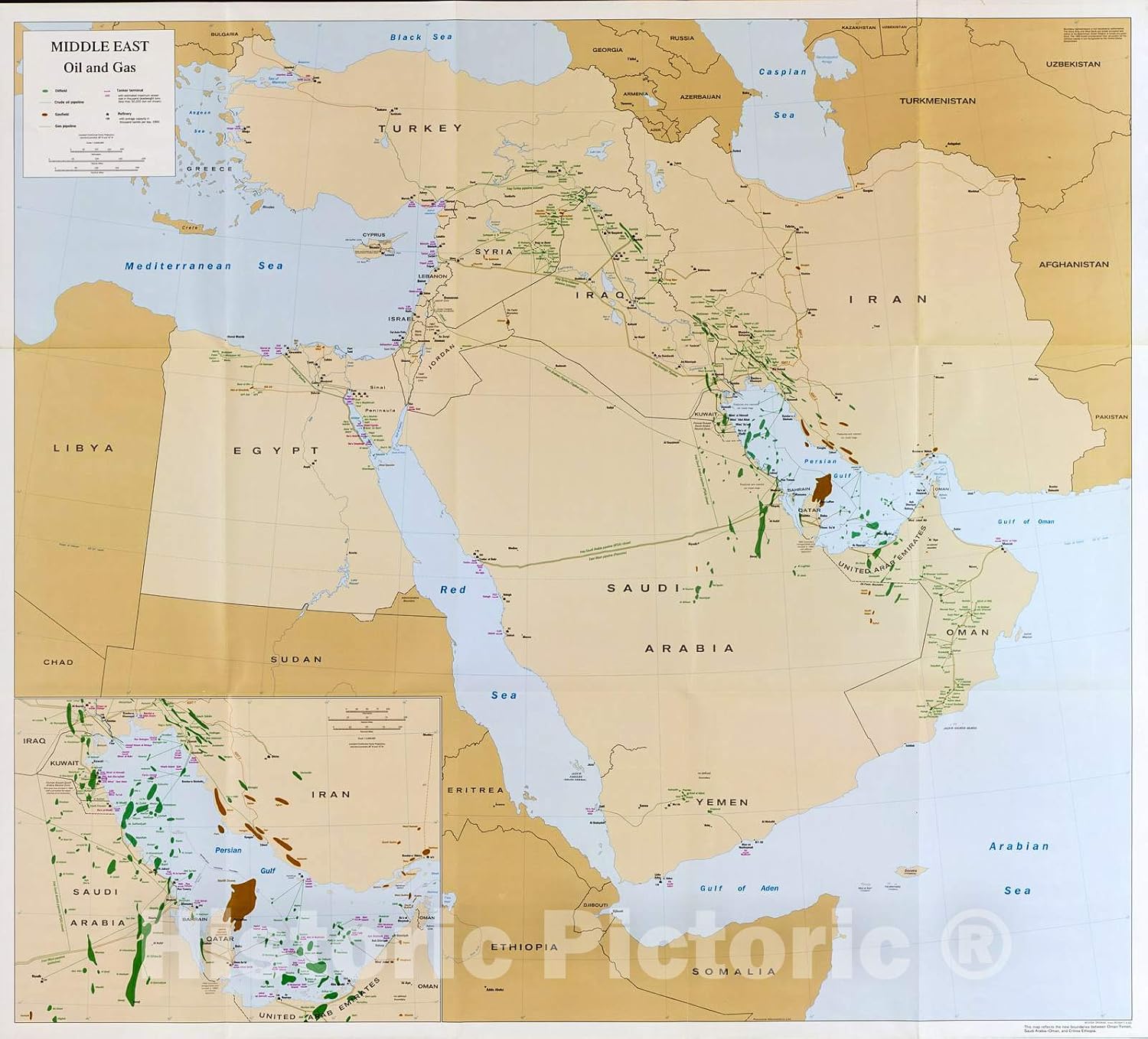 Amazon.com: Historic 1993 Wall Map - Atlas of The Middle East - Middle ...
