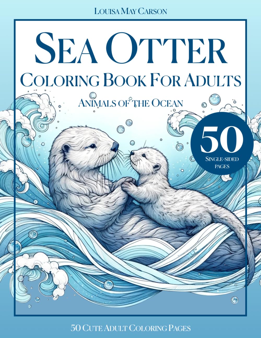 Amazon.com: Sea Otter Coloring Book for Adults, Animals of the Ocean ...