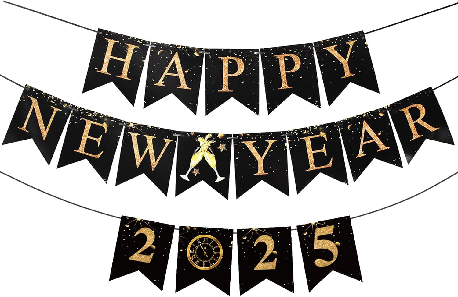Amazon.com: Happy New Year Banner Decorations 2025,Large Size 16.4 Feet ...