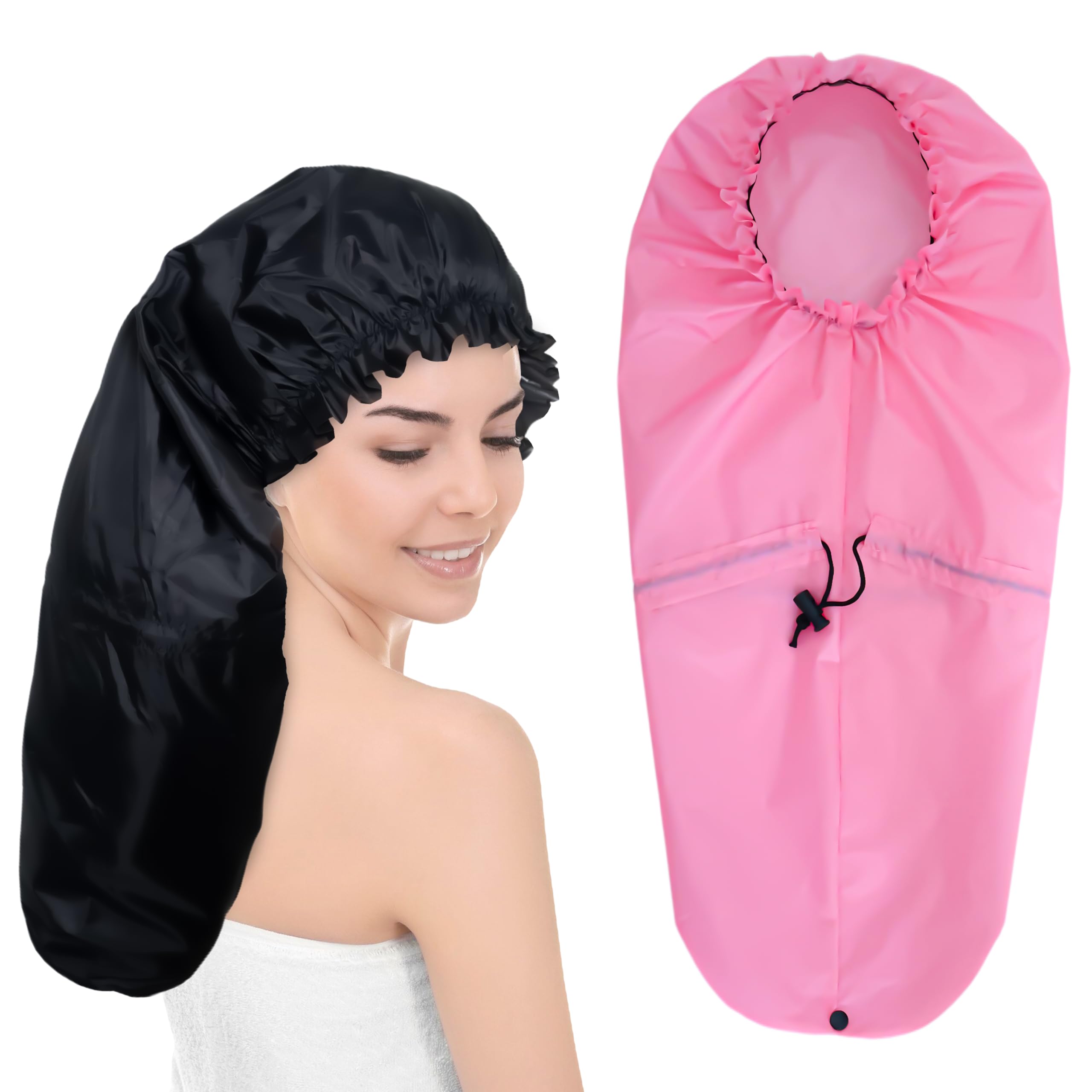 Amazon.com : Large Shower Caps for Braids, 2 PCS Waterproof Shower Caps ...