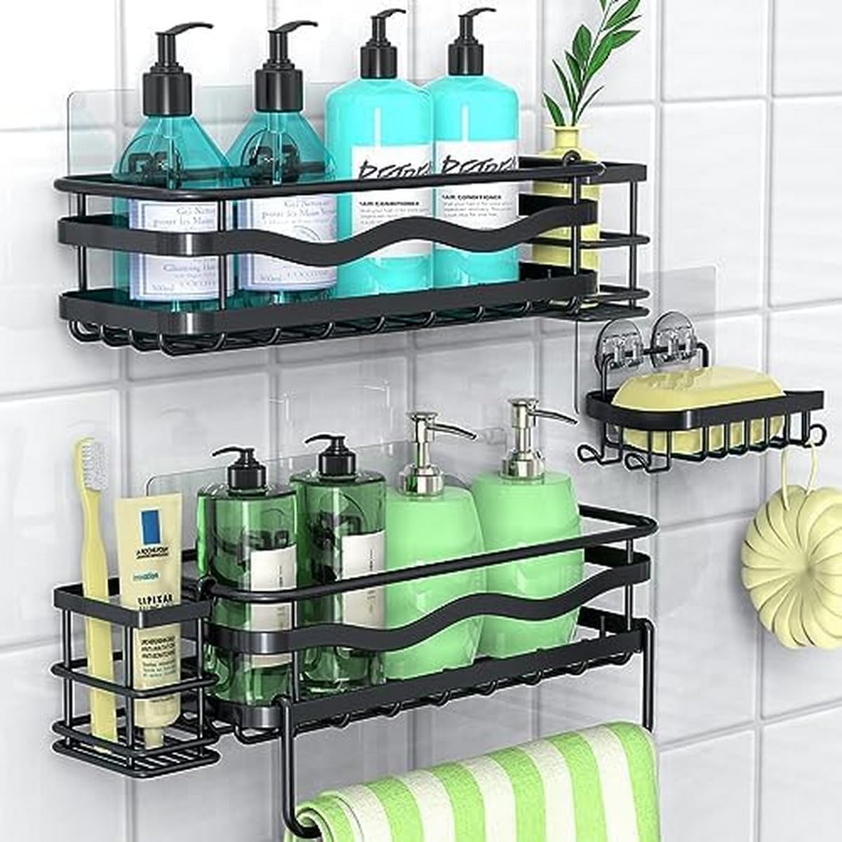 Amazon.com: Allviper Bathroom Storage Rack for 6 Sets Kitchen Organizer ...
