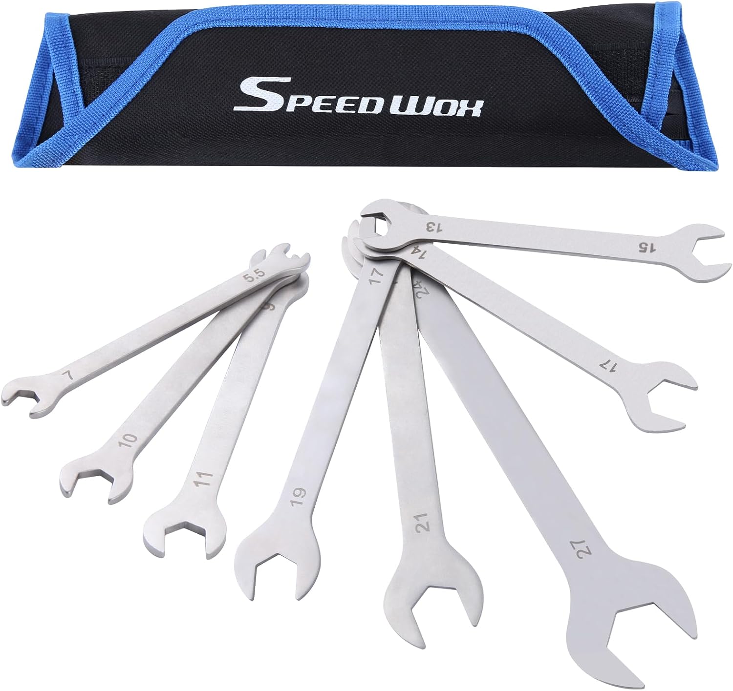 SPEEDWOX 8pcs 3MM Super-Thin Open End Wrench Set with Roll Pouch Long ...