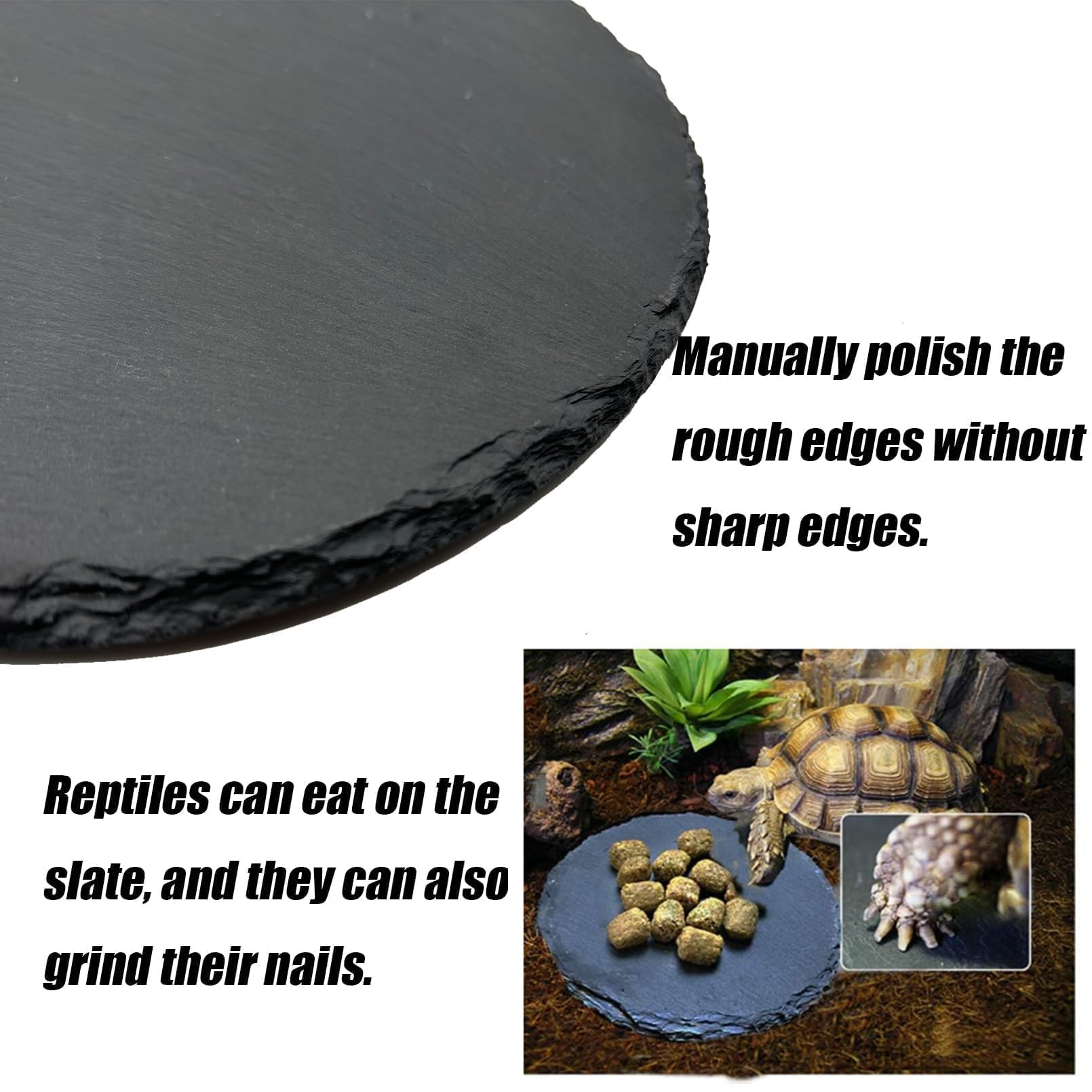 Snapklik.com : Reptile Basking Platform,7.8IN Tortoise Rock Slate Plate ...