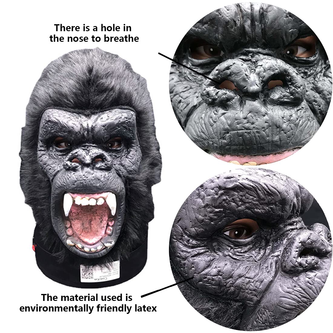 Buy Godzilla vs Kong Gorilla King of The Monsters Mask Creepy Latex ...