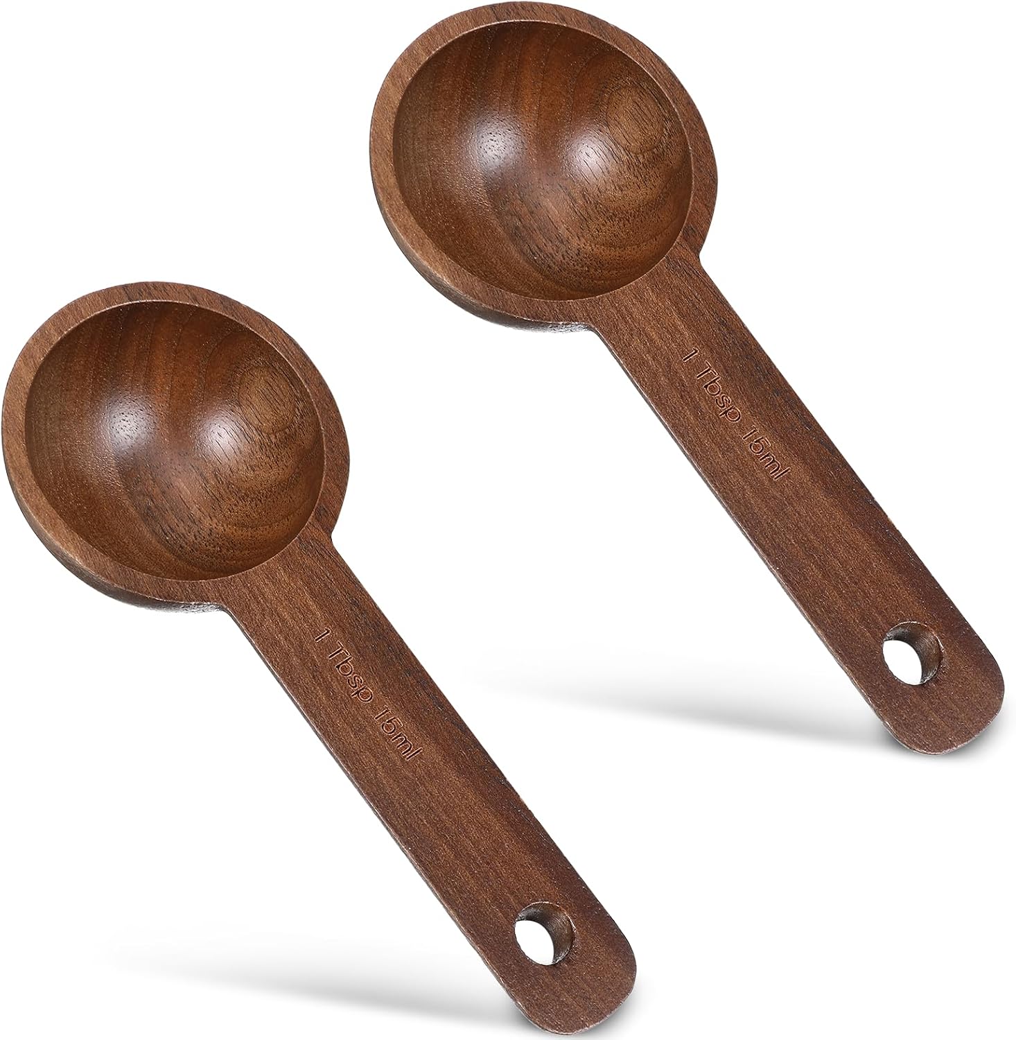 Amazon.com: 2 Pcs Wooden Tablespoon Measuring Spoon for Jars,Walnut ...