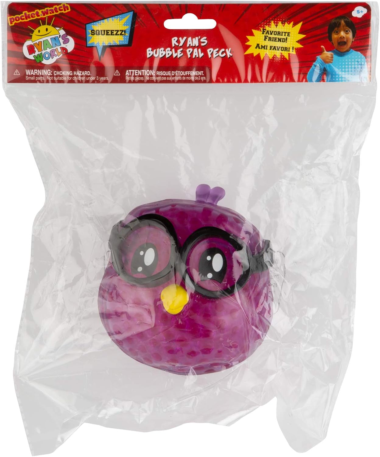 Amazon.com: Orb Toys Ryan's World Bubble Pal Peck, Purple, Black, White ...
