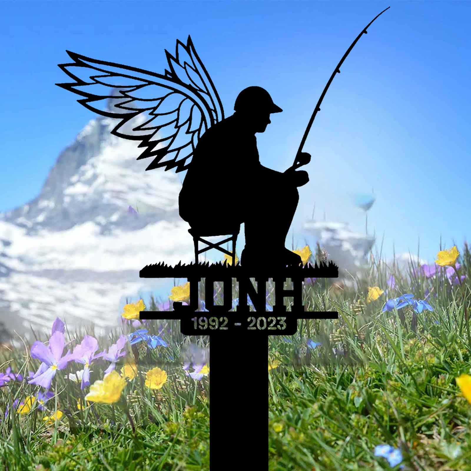 Amazon.com: Gotstorms Personalized Fisherman Memorial Grave Marker ...
