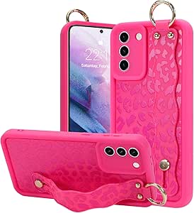 Amazon.com: OOK Compatible with Samsung Galaxy S21 Plus Leopard Case with Wrist Strap, Hot Pink ...