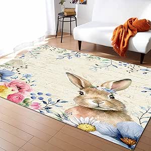 Amazon.com: Debedcor Rustic Easter Area Rug for Living Room ...