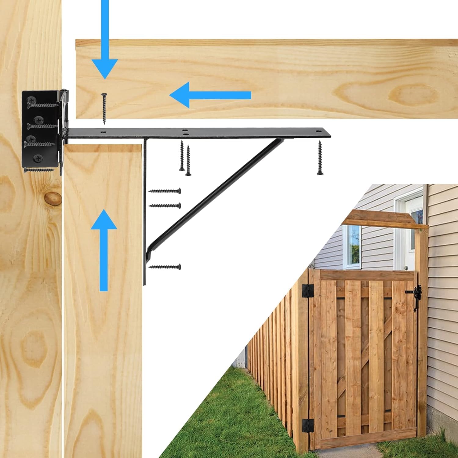 Snapklik.com : Heavy Duty Fence Gate Kit Gate Hardware No Sag Kit 2x4s ...