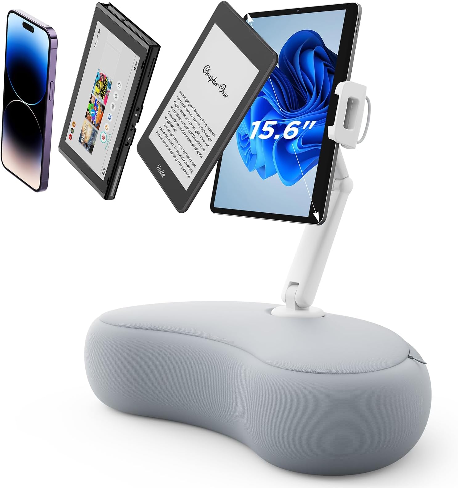 SAIJI Tablet Stand Pillow, 360° Adjustable Tablet Holder for Bed with ...