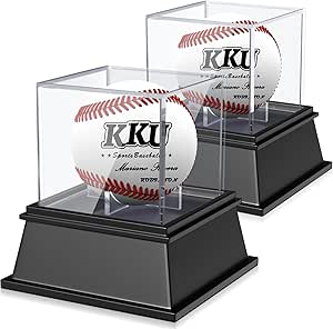 Amazon.com: KKU Thick Acrylic Baseball Display Case with Sleek Black ...
