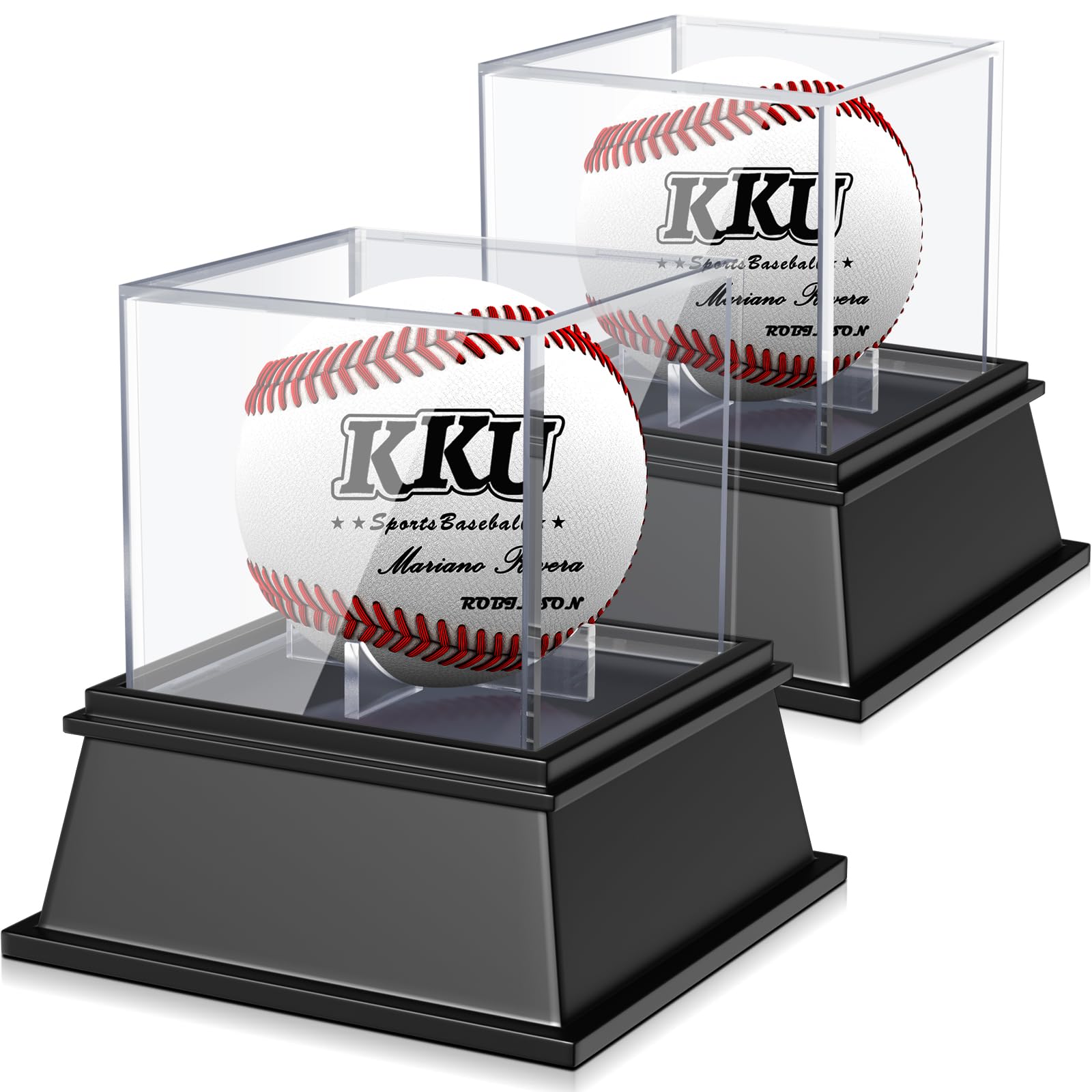 Amazon.com: KKU Thick Acrylic Baseball Display Case with Sleek Black ...