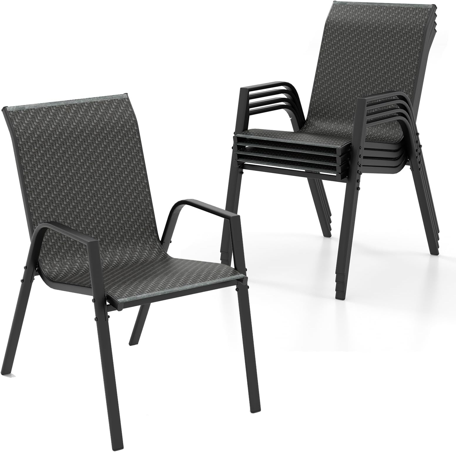 Nexos Trading 4er Set Gartenstuhl Camping Stapelstuhl Hochlehner