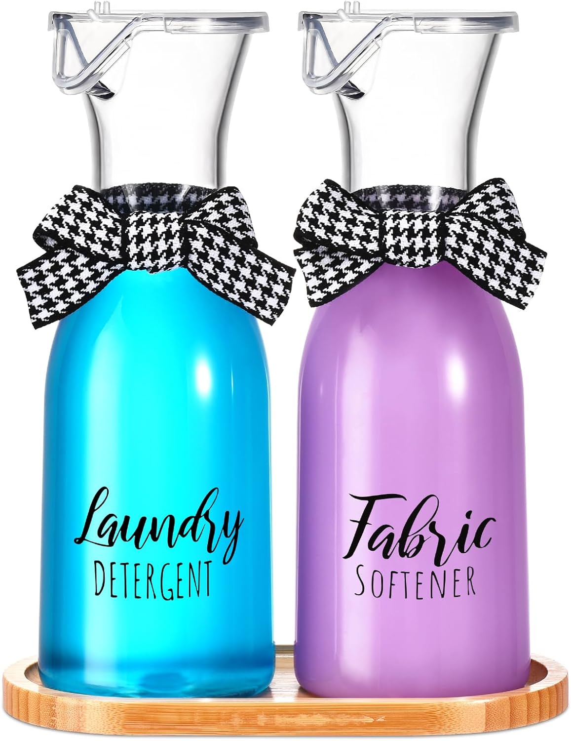 Amazon.com: ZZM Bamboo Laundry Detergent Dispenser - 40oz, 2 Pack with ...