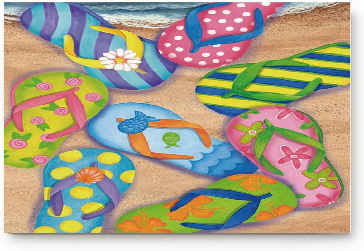 Amazon.com: Colorful Beach Sandal Flip Flops Print Bathroom Rugs Soft ...