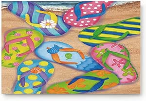 Amazon.com: Colorful Beach Sandal Flip Flops Print Bathroom Rugs Soft ...