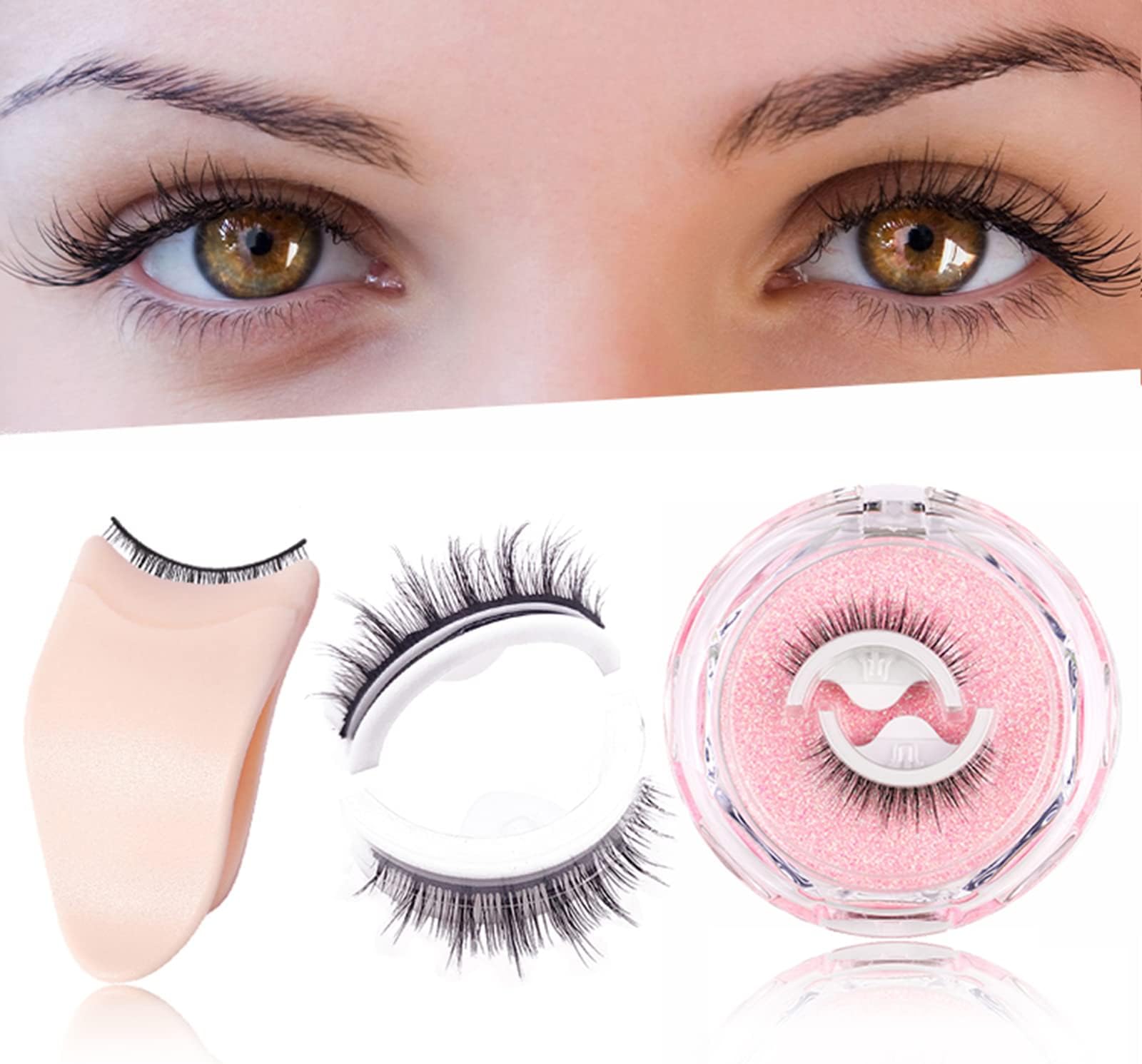 Amazon.com: Self Adhesive Eyelashes,New Reusable Adhesive Eyelashes,2 ...