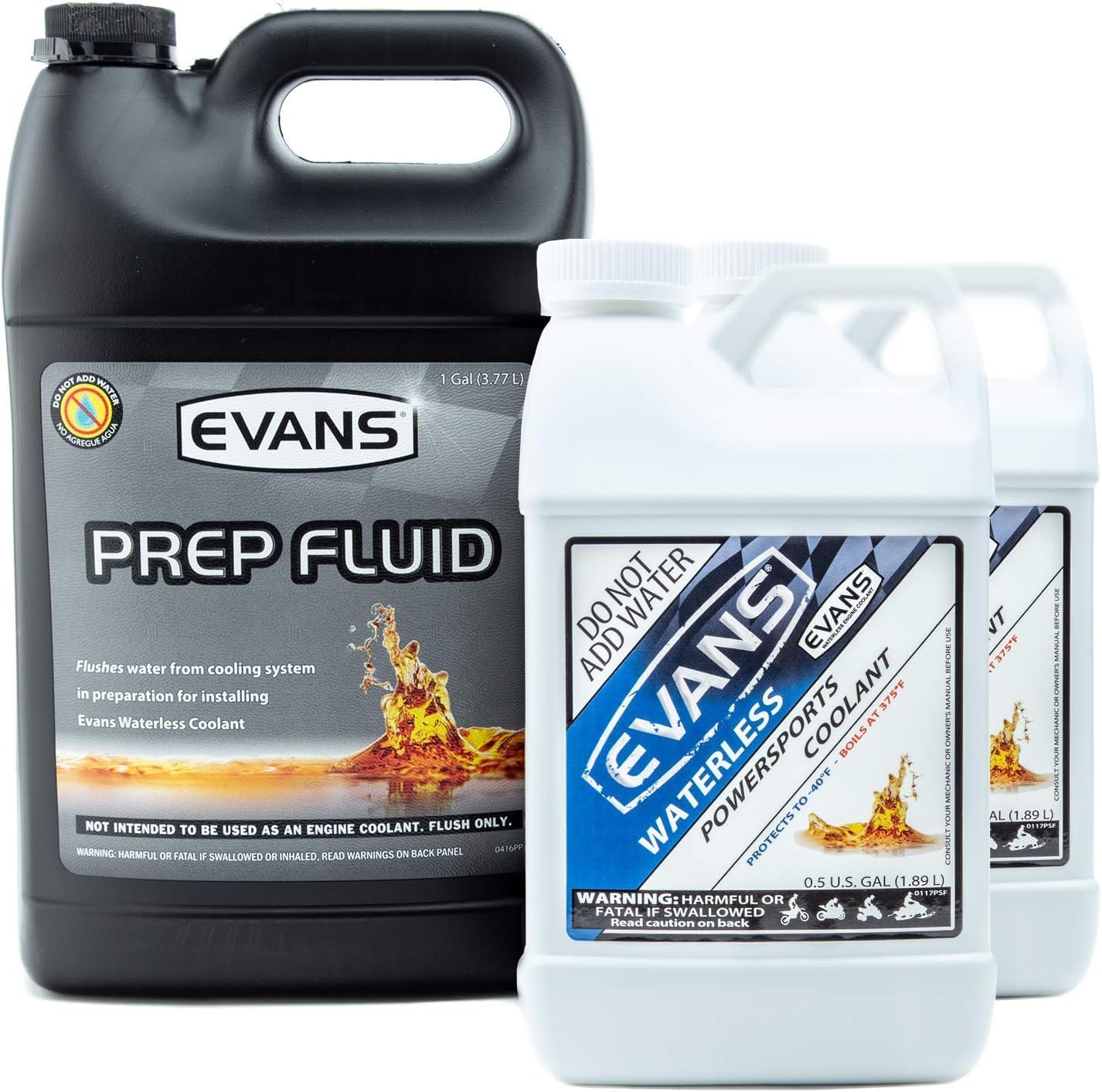 Amazon.com: Evans Coolant EC72064 and EC42001 Powersports Waterless Coolant and Prep Fluid Combo ...
