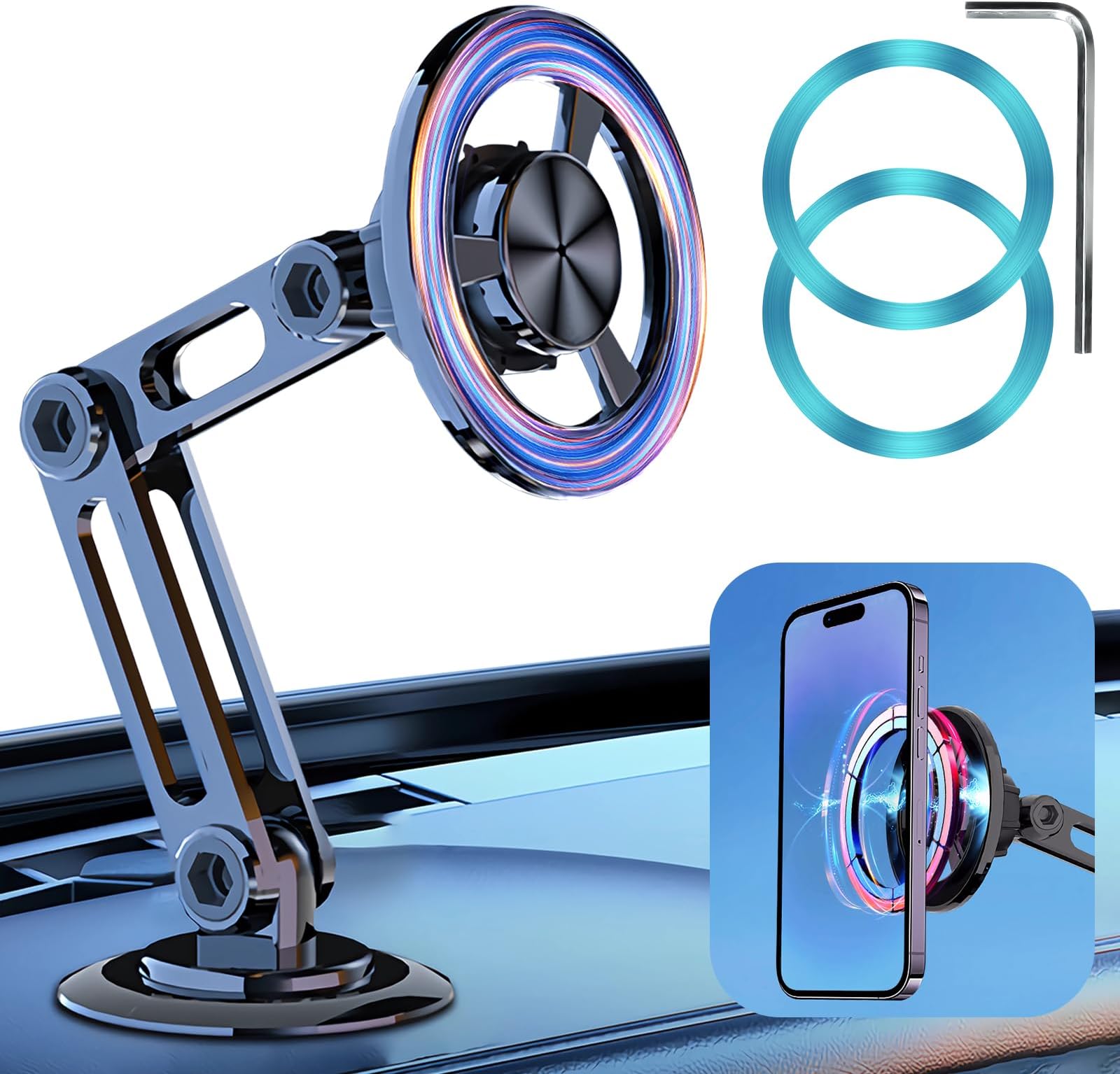 Jemey Magnet Handyhalterung fürs Auto, Universale 360° Saugnapf ...