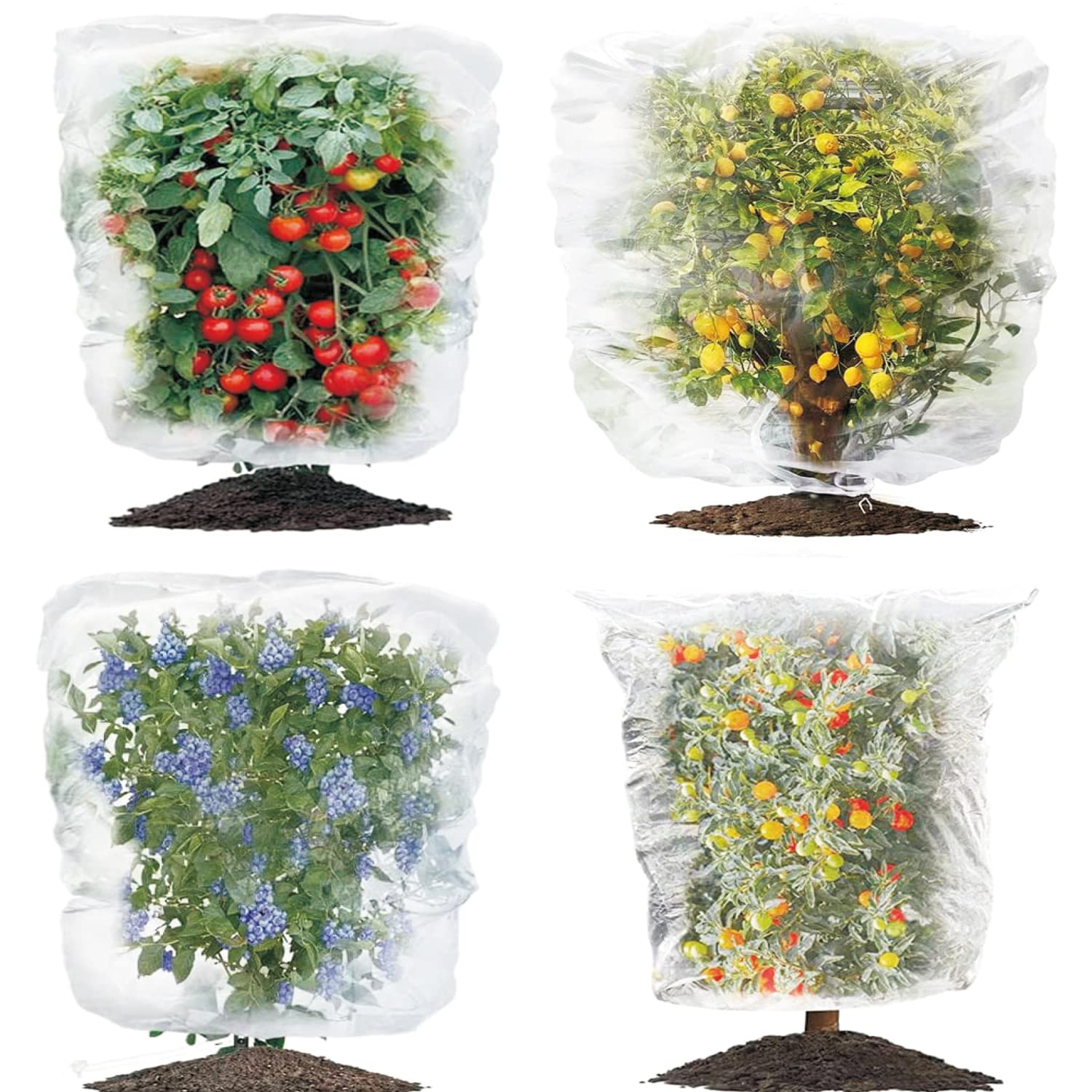 Toolifer 4 Pack Plant Netting Mesh Bags, 3.3x4.9FT Garden Netting Pest ...