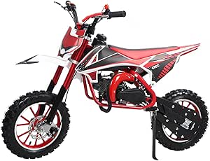 Amazon.com: Upgrade 49cc Kids Dirt Bike - 2 Stroke Gas Motorcycle with Dual Front and Rear Disc ...