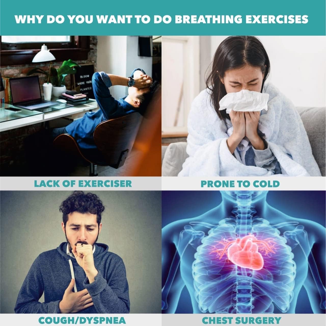 SHREETA Breathing Exercise Device for Lungs, Deep Breathing Trainer for ...