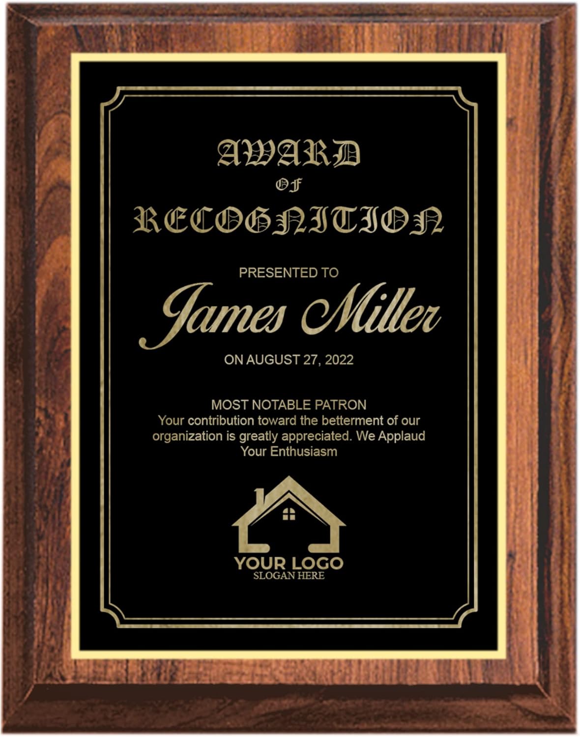 Amazon.com: Personalized Cherry Finish Plaque 8 x 10 |Frame Design ...