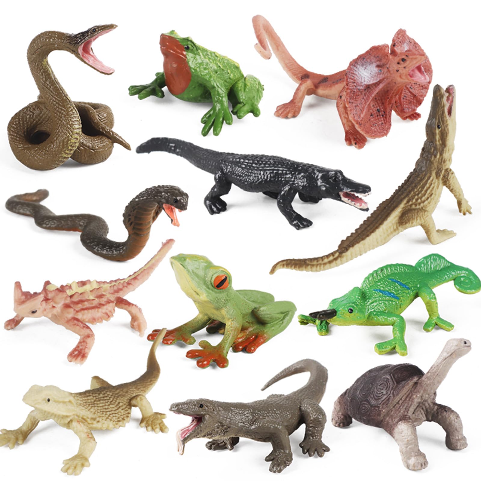 Amazon.com: EOIVSH 12PCS Realistic Reptile Animal Figurine Set,Cold ...