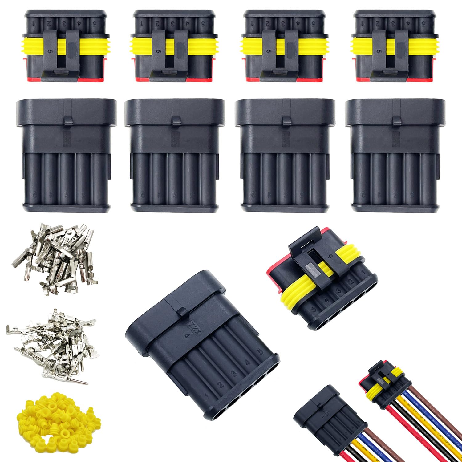 Amazon.com: Twippo 5 Kit 5 Pin Connector Automotive Electrical ...