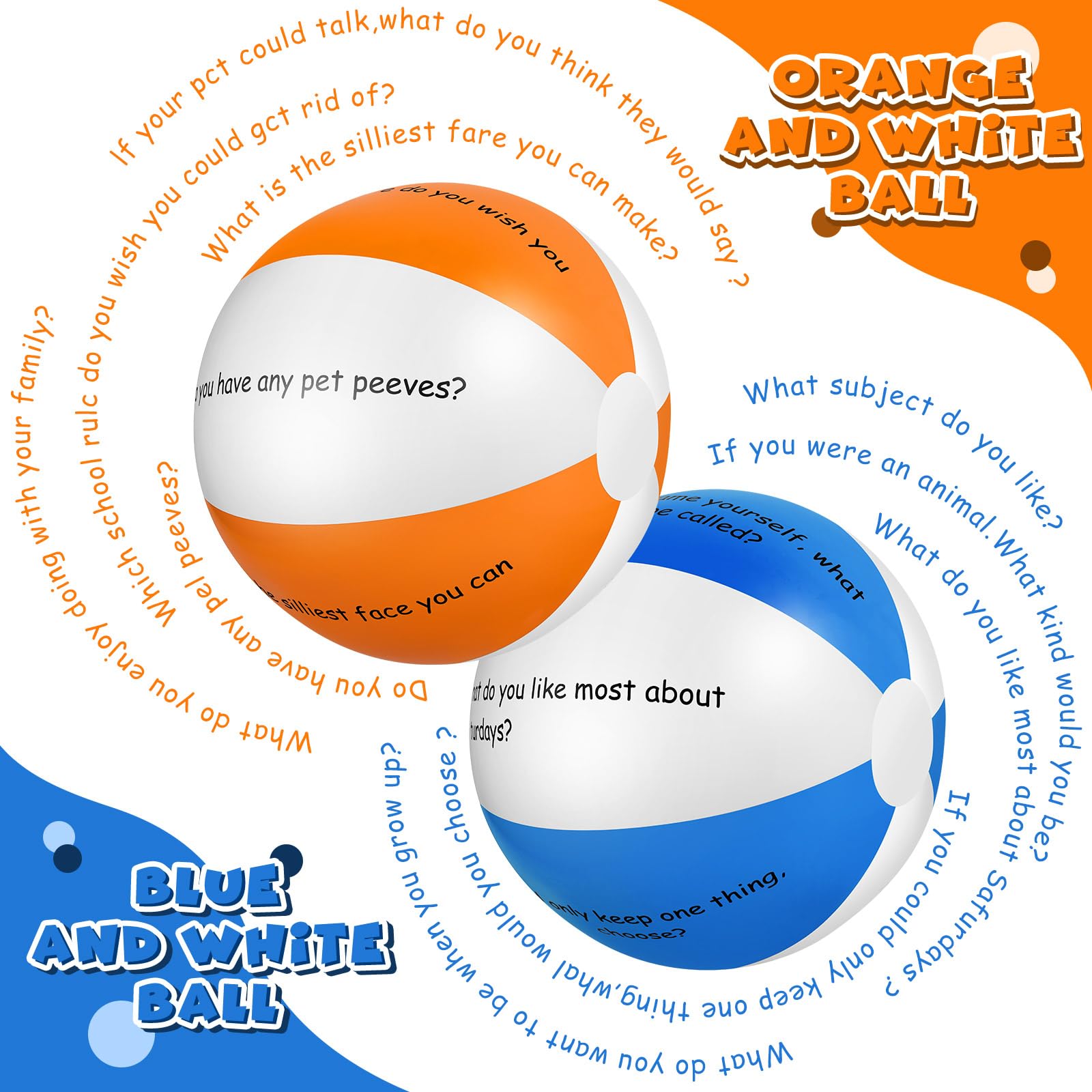 Snapklik.com : 4 Pcs 12 Inches Classroom Beach Ball Game Conversation ...