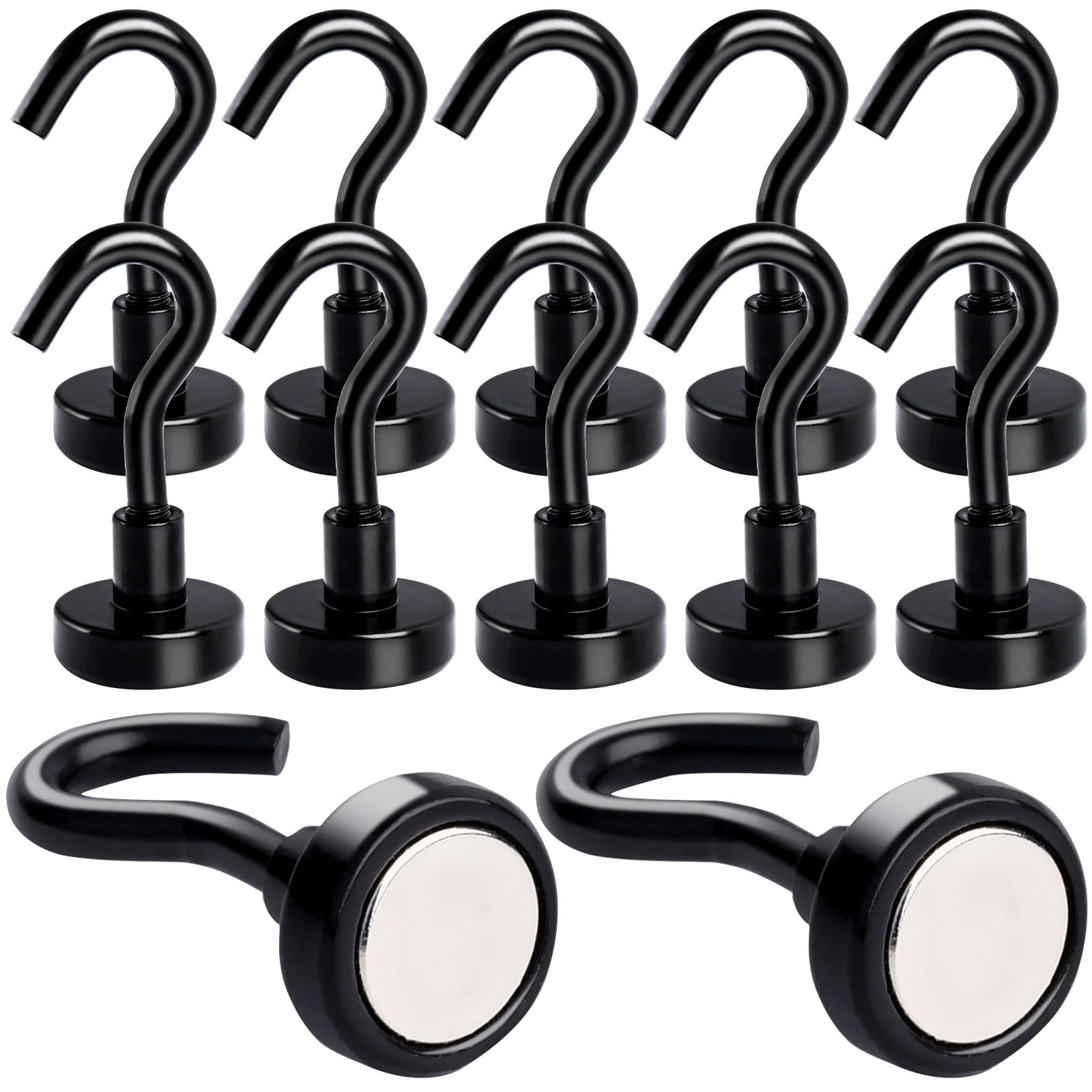 MIN CI 12 Pack Magnetic Hooks 25lb Magnet with Hook Cruise Heavy Duty ...