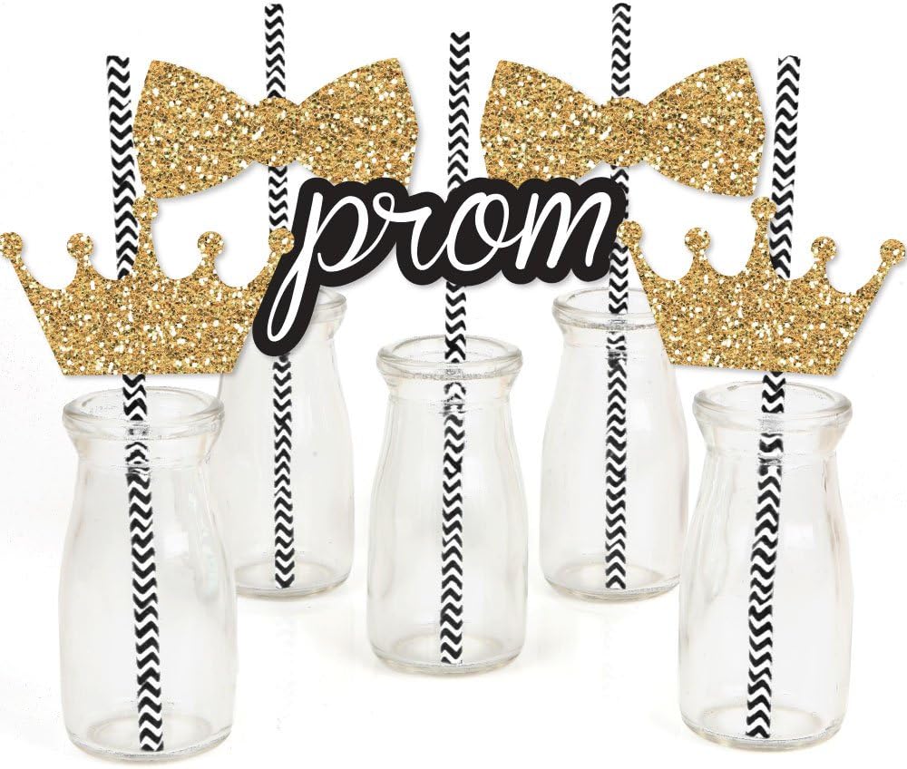 Amazon.com: Big Dot of Happiness Prom - Paper Straw Decor - Prom Night ...