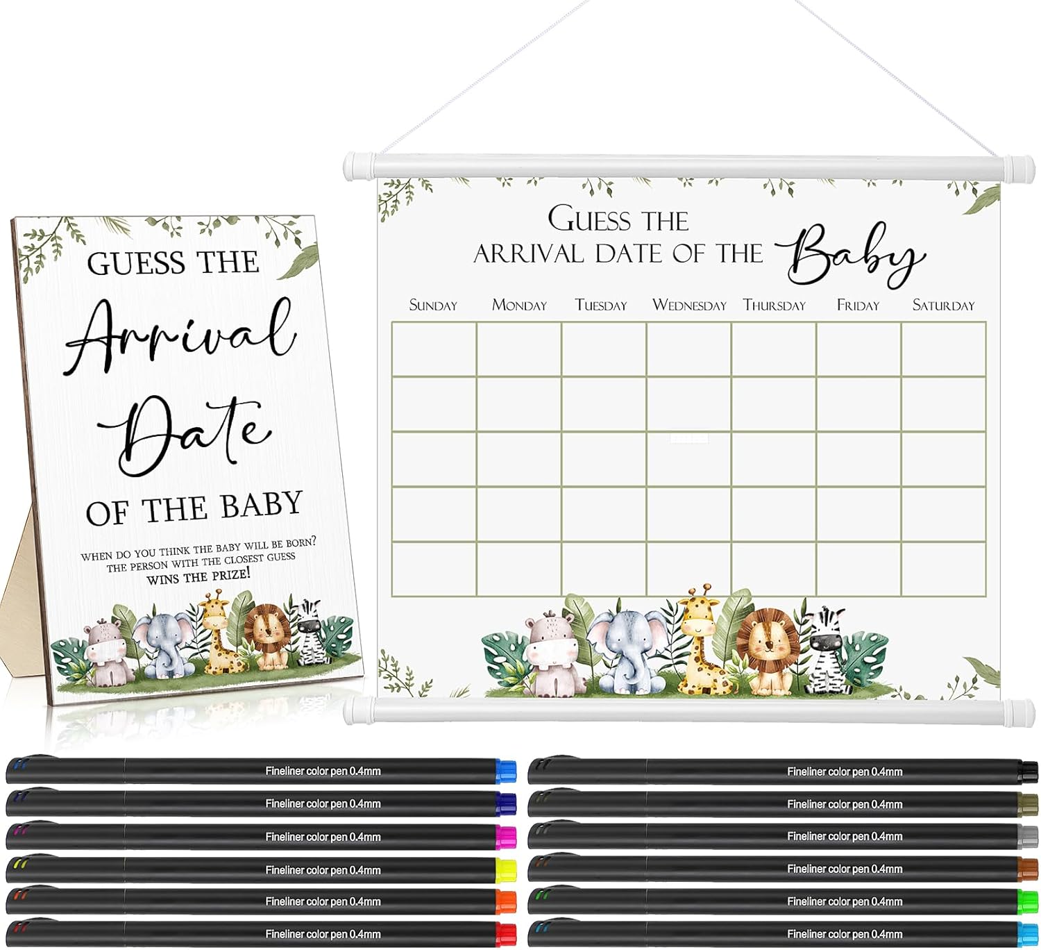 Amazon.com: Sintuff Guess Baby Due Date Calendar Include 1 Pcs Guess ...