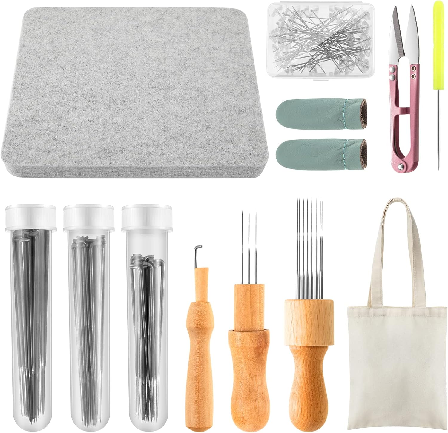 Amazon.com: 148 Pcs Needle Felting Kit 8 x 10 Inch Felting Pad Needle ...