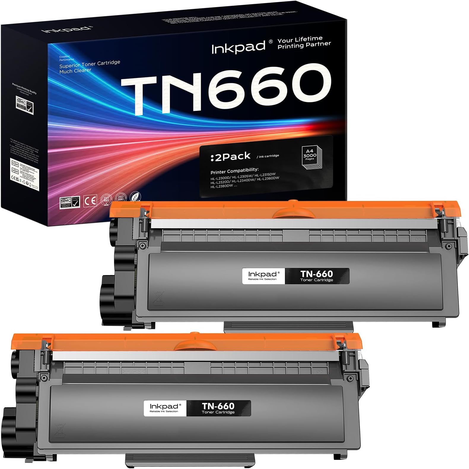 Amazon.com: TN660 High Yield Toner Cartridge Compatible TN-660 TN 660 ...