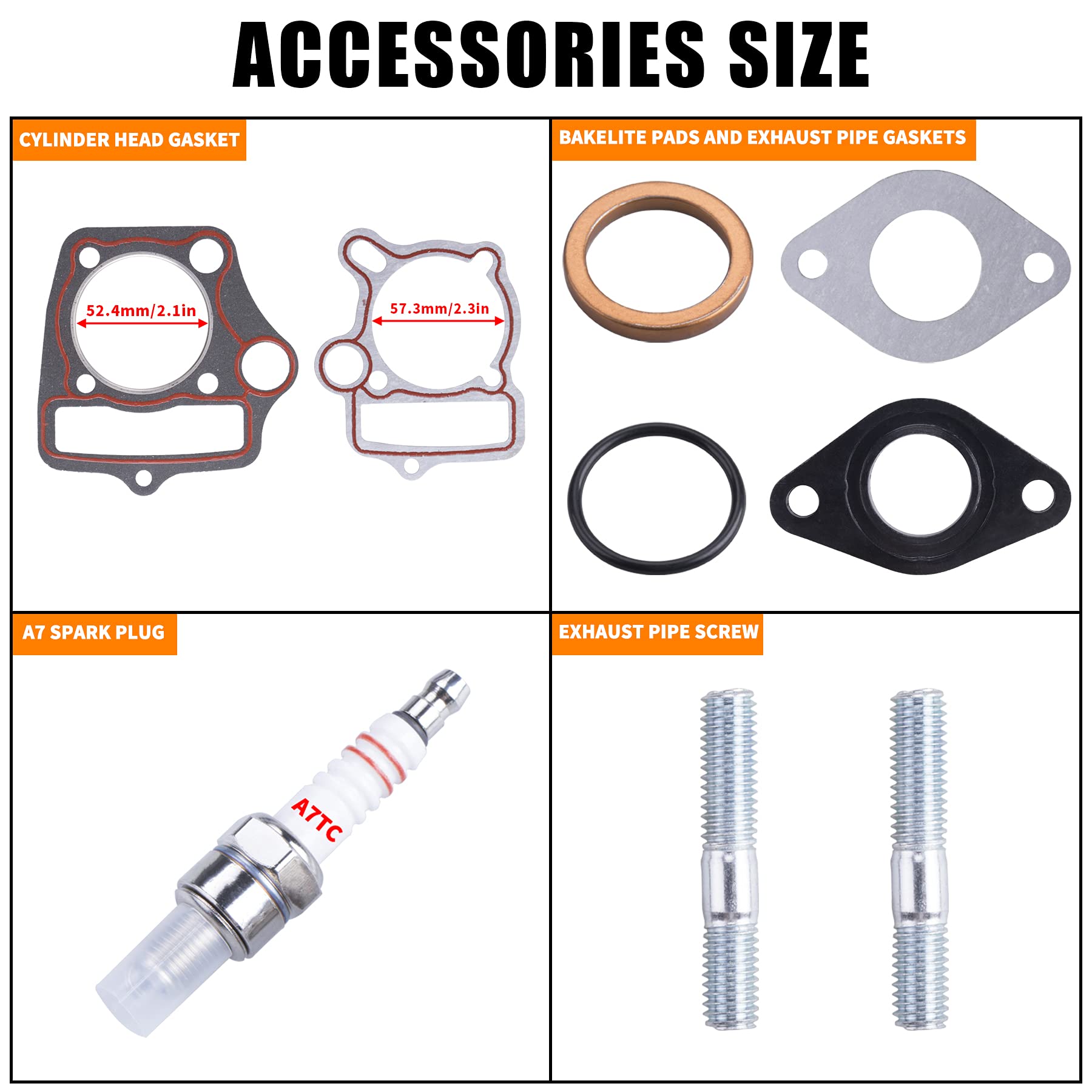 Snapklik.com : 52.4mm Complete Cylinder Head Replacement For 4 Stroke ...