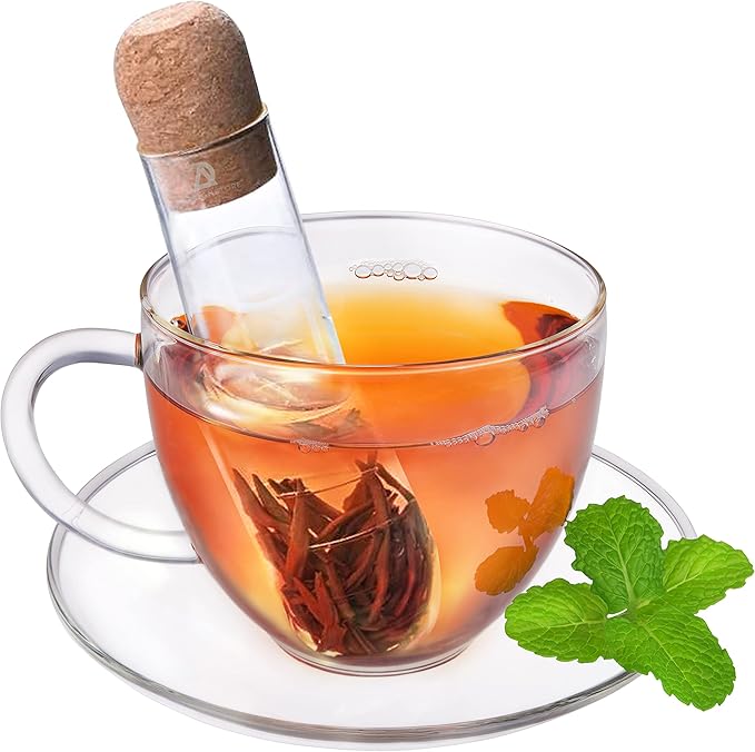 Amazon.com: Individual Tea Cup Glass Tube Infuser - Mini Infuser Filter ...