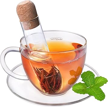 Amazon.com: Individual Tea Cup Glass Tube Infuser - Mini Infuser Filter ...