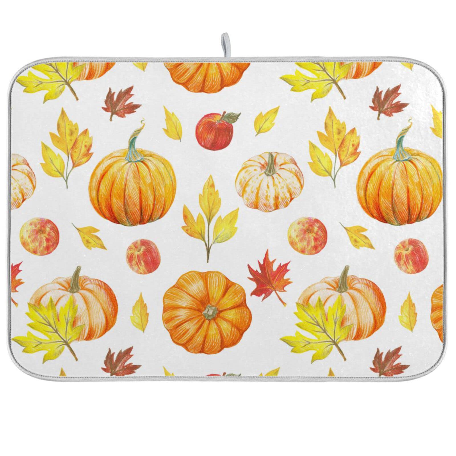 Amazon.com: Thanksgiving Autumn Pumpkins Dish Drying Mat for Kitchen ...